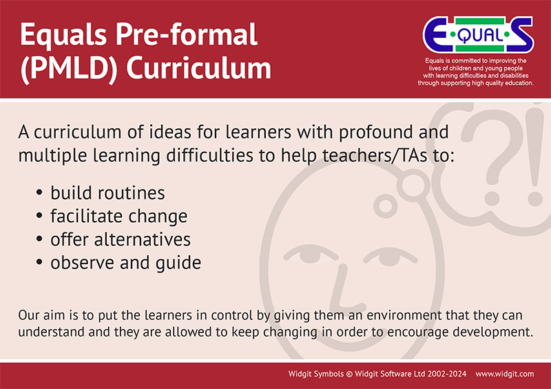 Pre-formal Curriculum (PMLD) - Equals